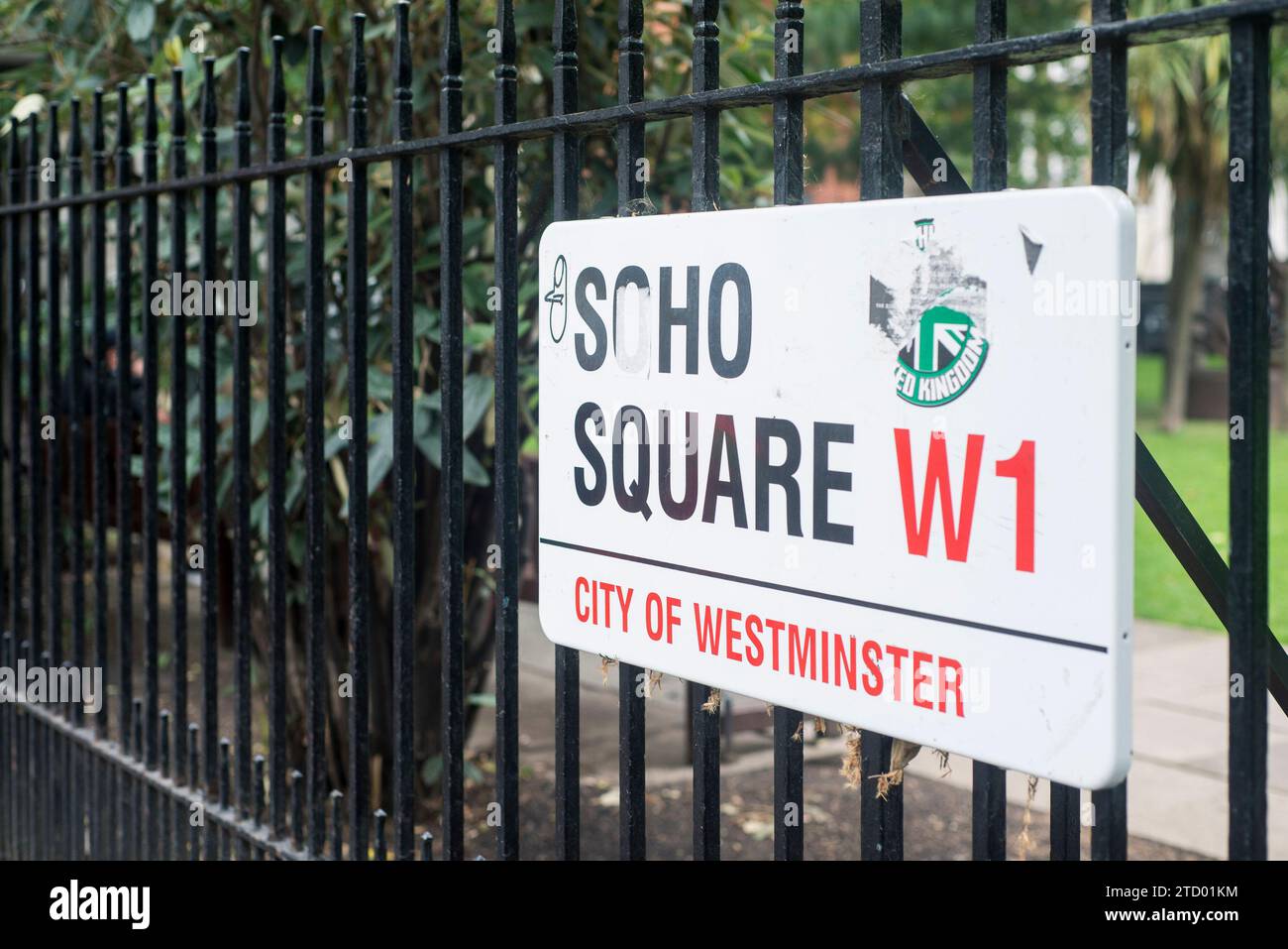 Soho Square street sign in London Stock Photo - Alamy