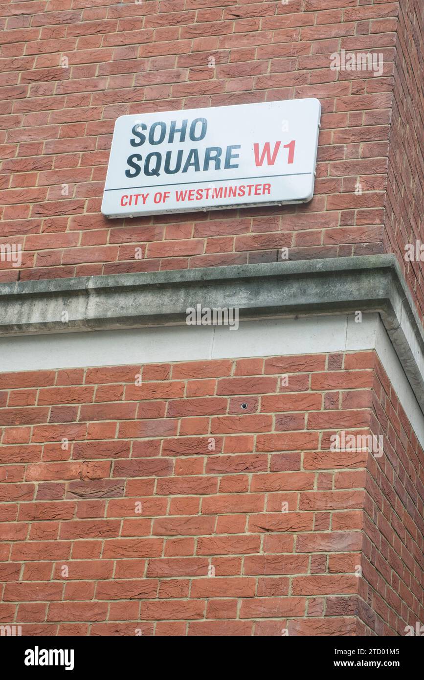 Soho Square street sign in London Stock Photo - Alamy