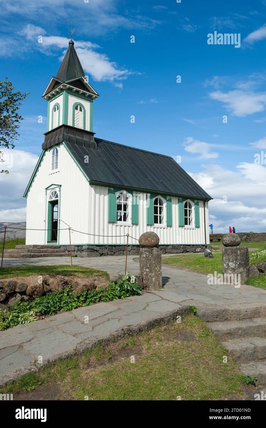 Thingvellir Church in Thingvellir National Park, Iceland Stock Photo ...