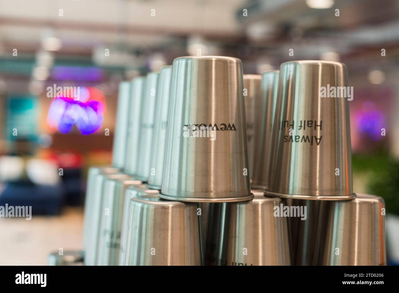 Details from a shared office space in the heart of London showing ...
