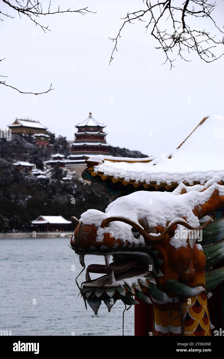 BEIJING, CHINA - DECEMBER 15, 2023 - Snow view at the Summer Palace in ...