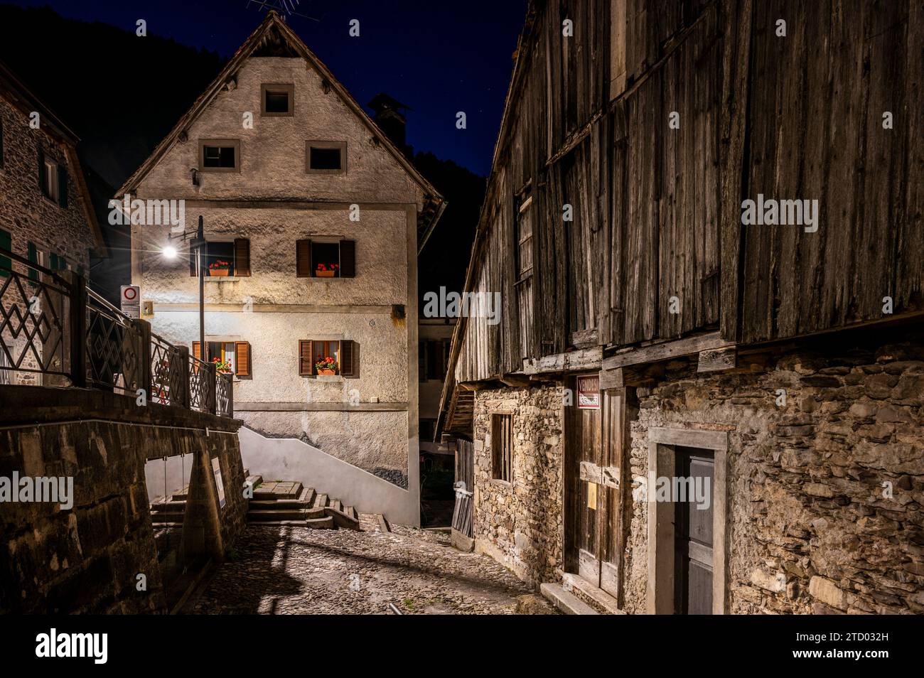 Last lights of day in the valley of time and clocks. Val Pesarina and ...