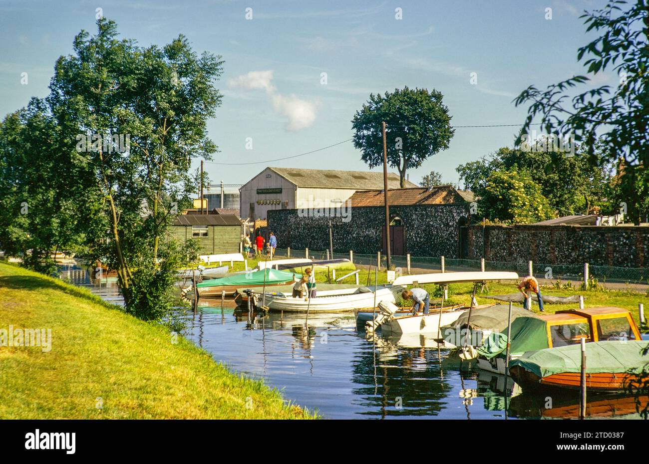Boats on the River Waveney, Beccles, Suffolk, England, UK July, 1971 ...