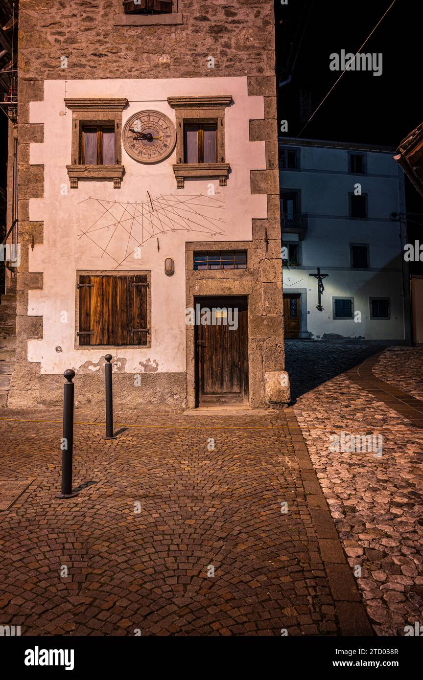 Last lights of day in the valley of time and clocks. Val Pesarina and ...