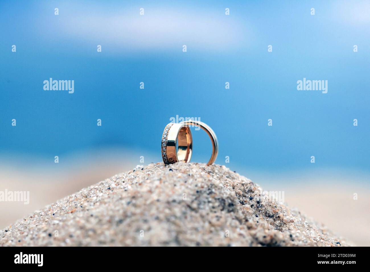 Wedding rings background. Engagement or marriage template Stock Photo ...