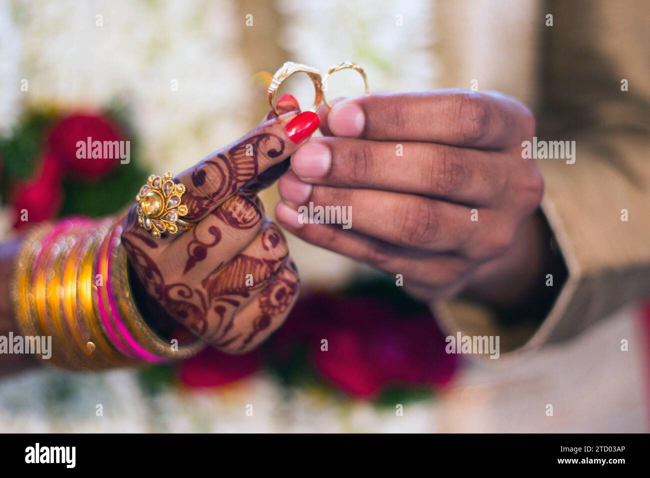 Wedding rings background. Engagement or marriage template Stock Photo ...