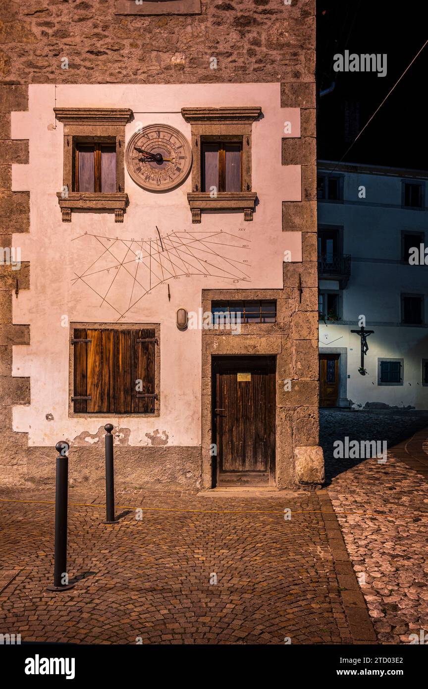 Last lights of day in the valley of time and clocks. Val Pesarina and ...