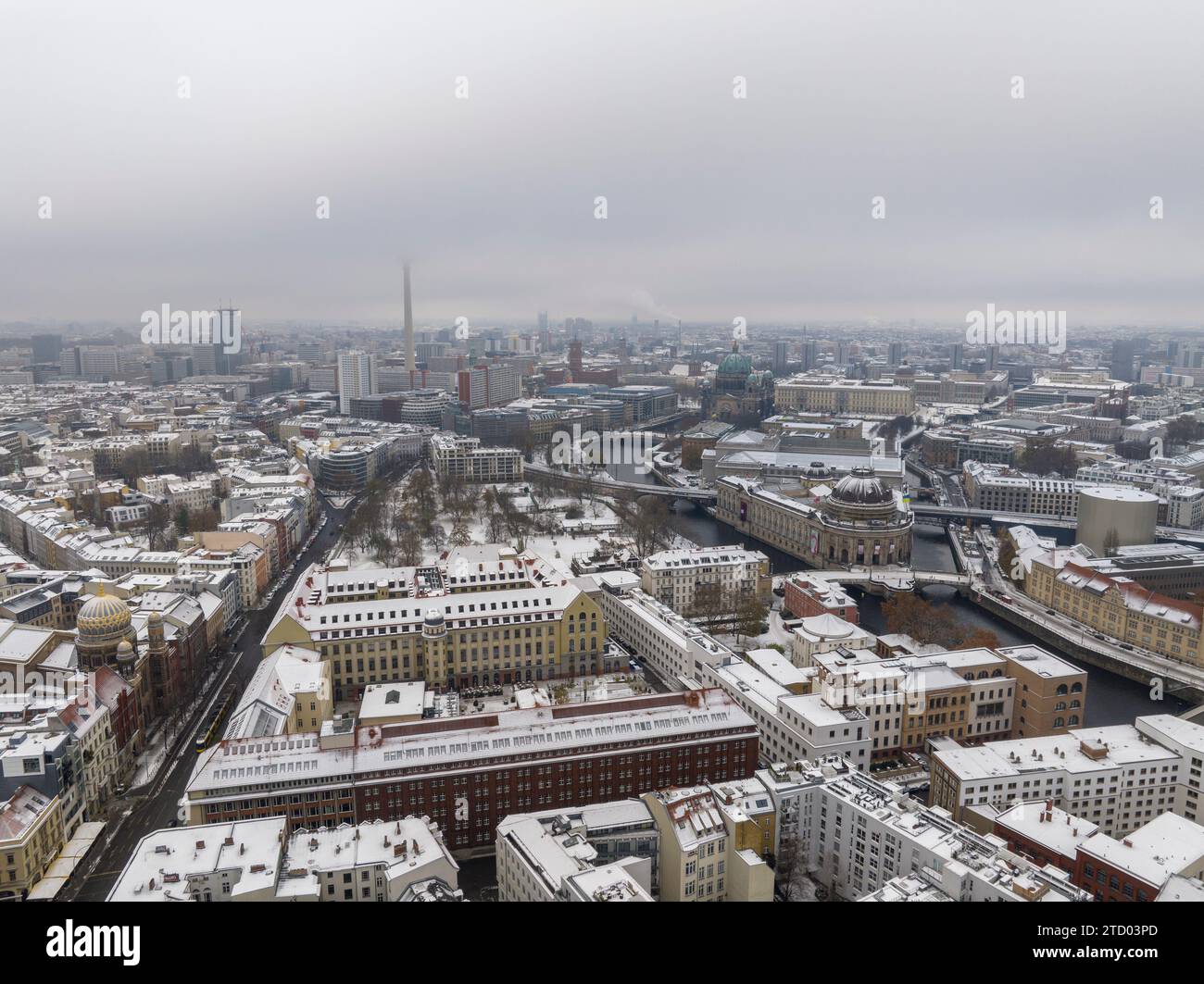 Aerial View of Berlin, Capital of Germany from above. Aerial winter ...