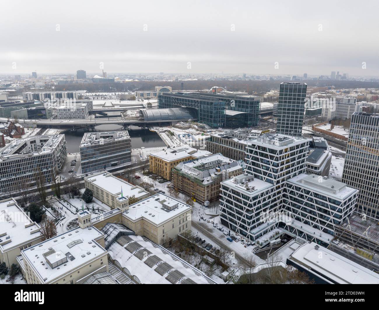 Aerial view of Berlin, Capital of Germany. Aerial winter cityscape of ...