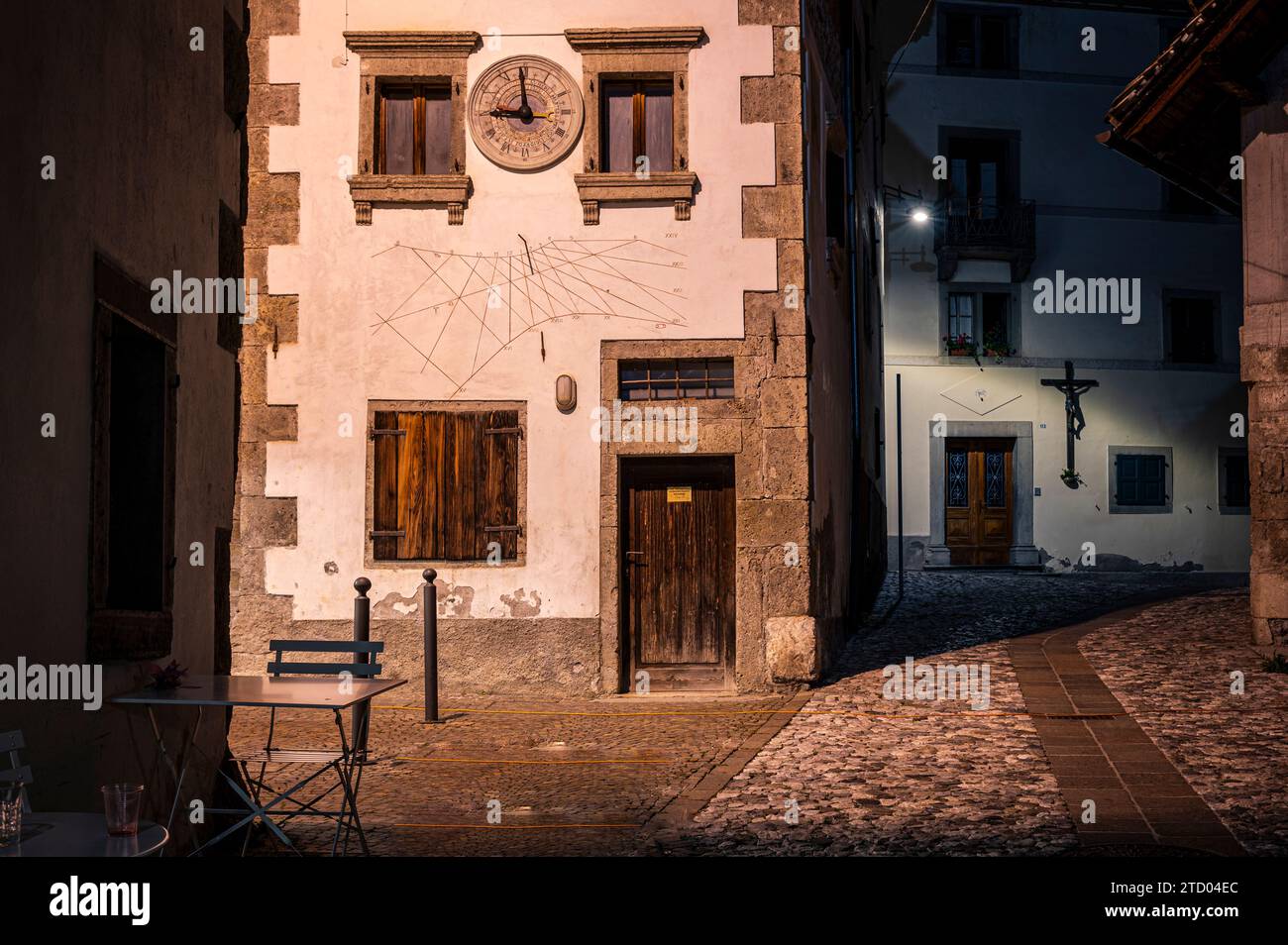 Last lights of day in the valley of time and clocks. Val Pesarina and ...