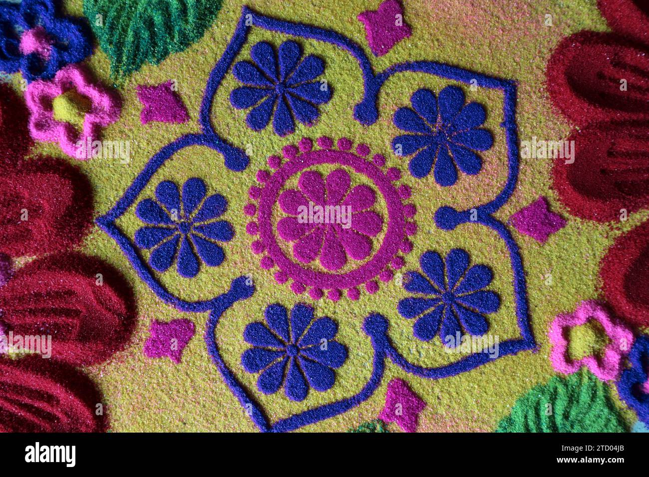 Beautiful rangoli design with stencil. Rangoli designs. Multi color ...