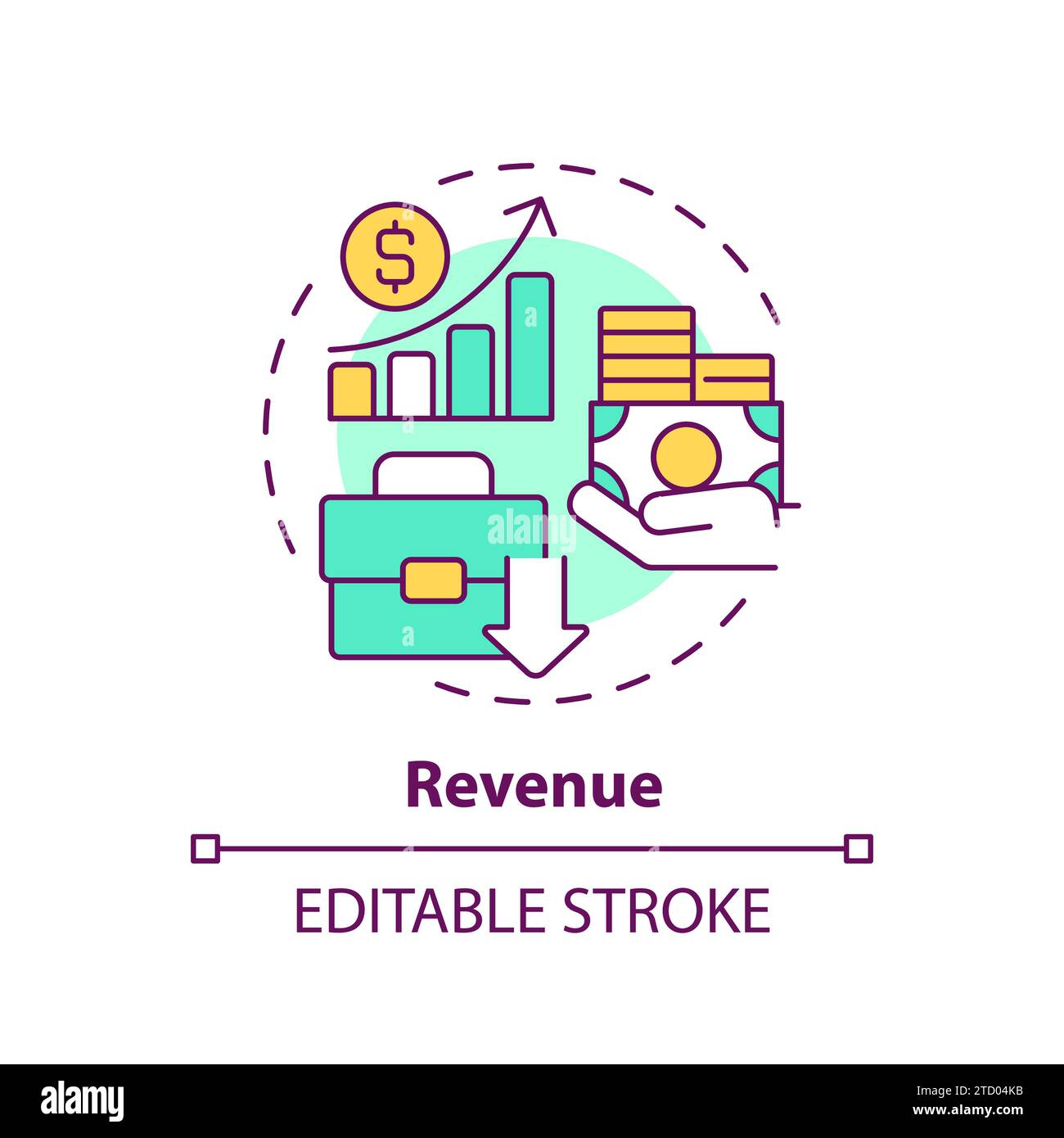 Thin line simple colorful revenue icon concept Stock Vector Image & Art - Alamy