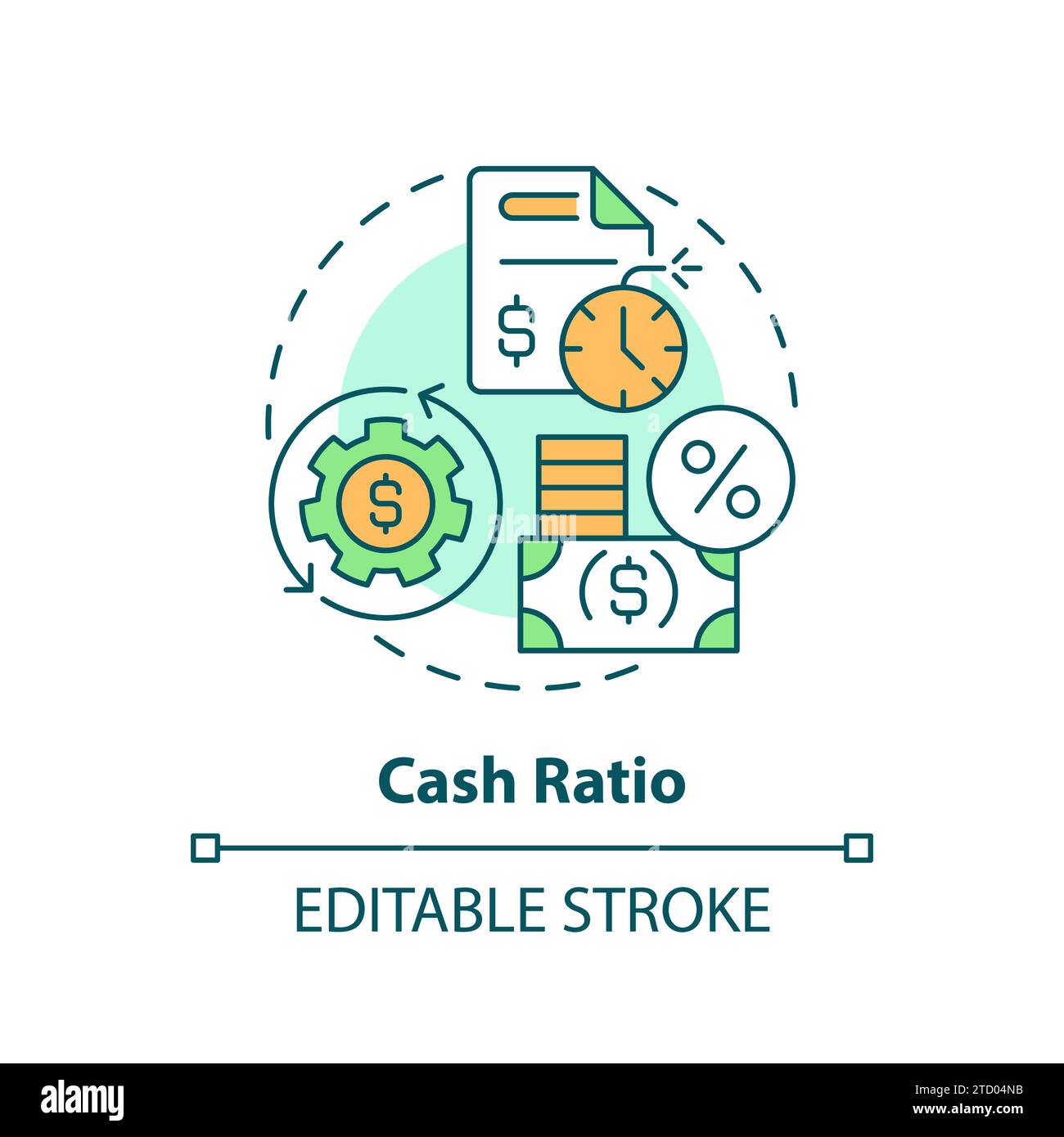 Thin line simple colorful cash ratio icon concept Stock Vector Image & Art - Alamy