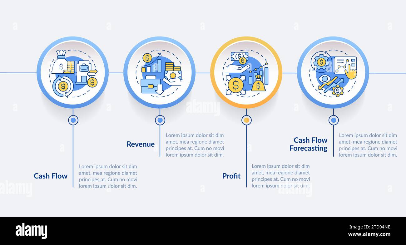 Cash flow layout with simple linear icon concept Stock Vector Image ...