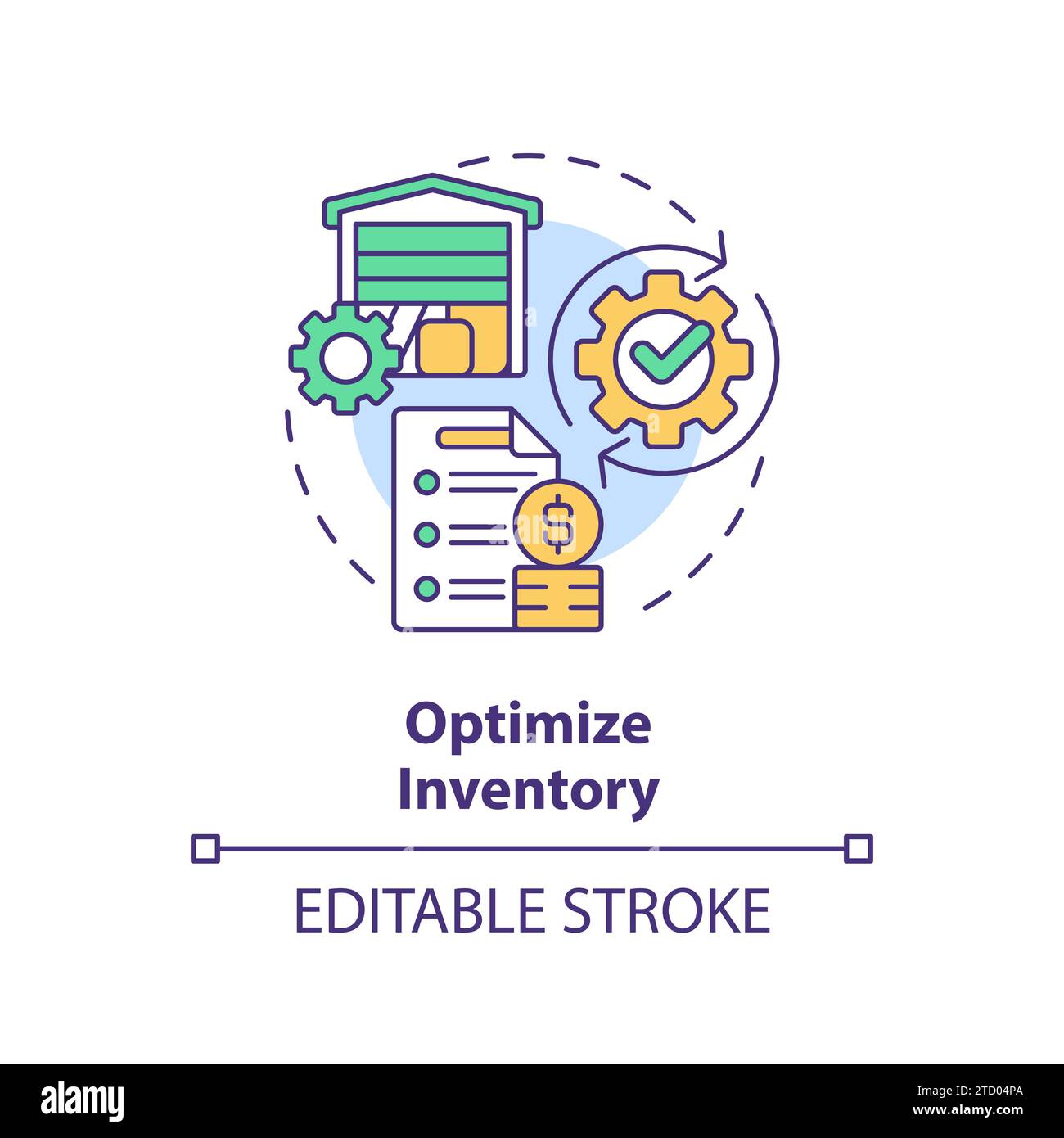 Thin line simple colorful optimize inventory icon concept Stock Vector Image & Art - Alamy