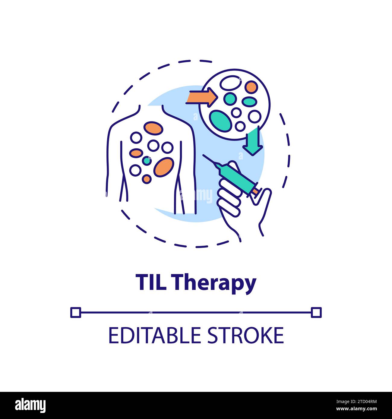 Thin line simple colorful TIL therapy icon concept Stock Vector Image ...