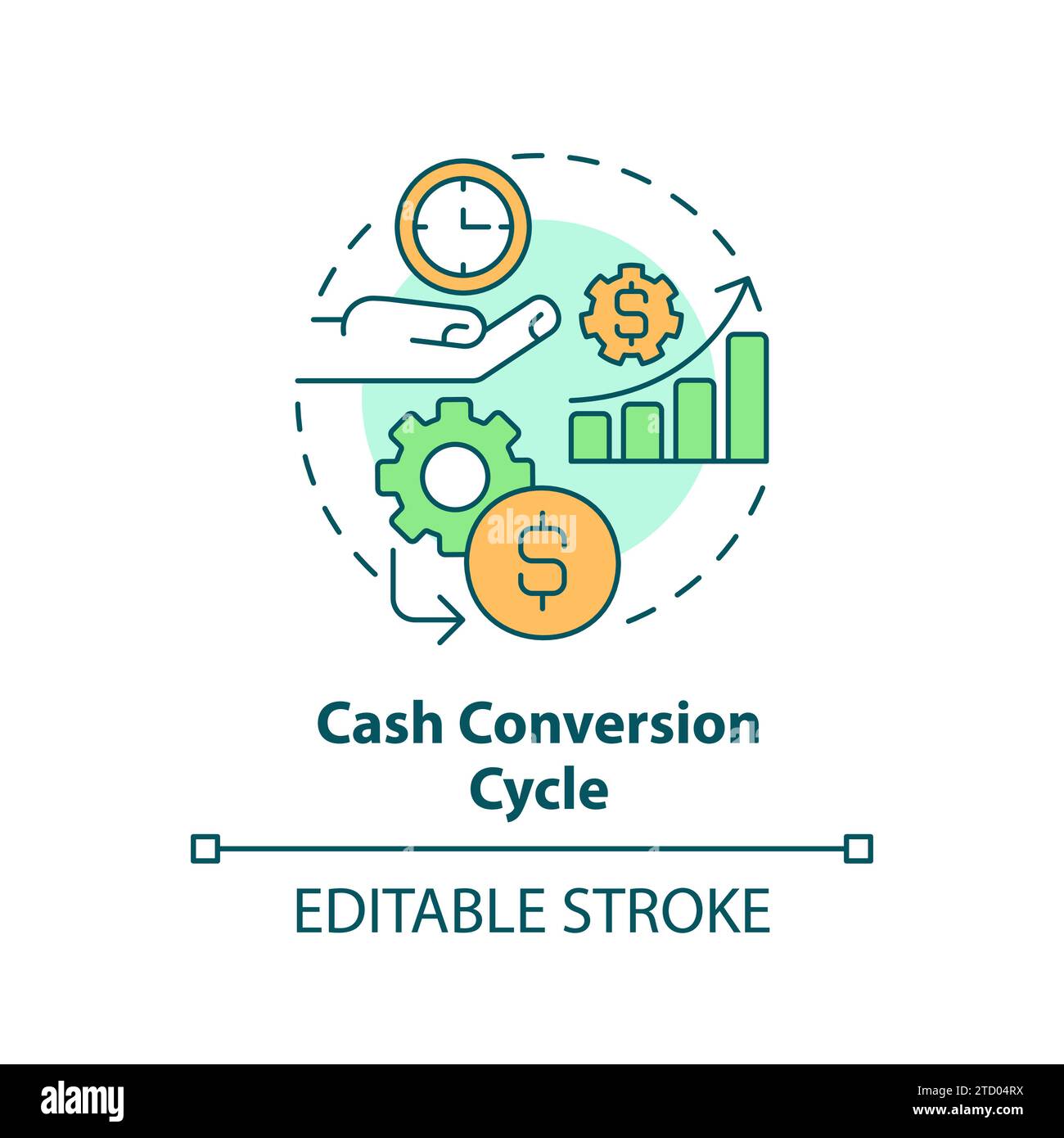2D editable multicolor cash conversion cycle icon, simple isolated ... 2D editable multicolor cash conversion cycle icon, simple isolated ...