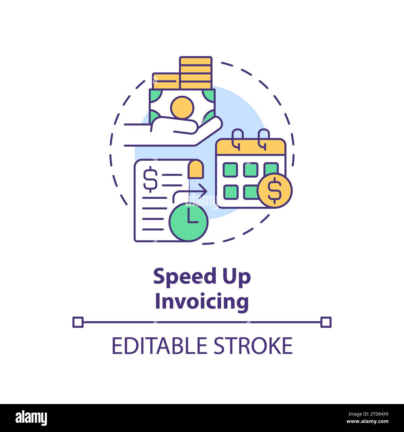 Thin line simple colorful speed up invoicing icon concept Stock Vector Image & Art - Alamy