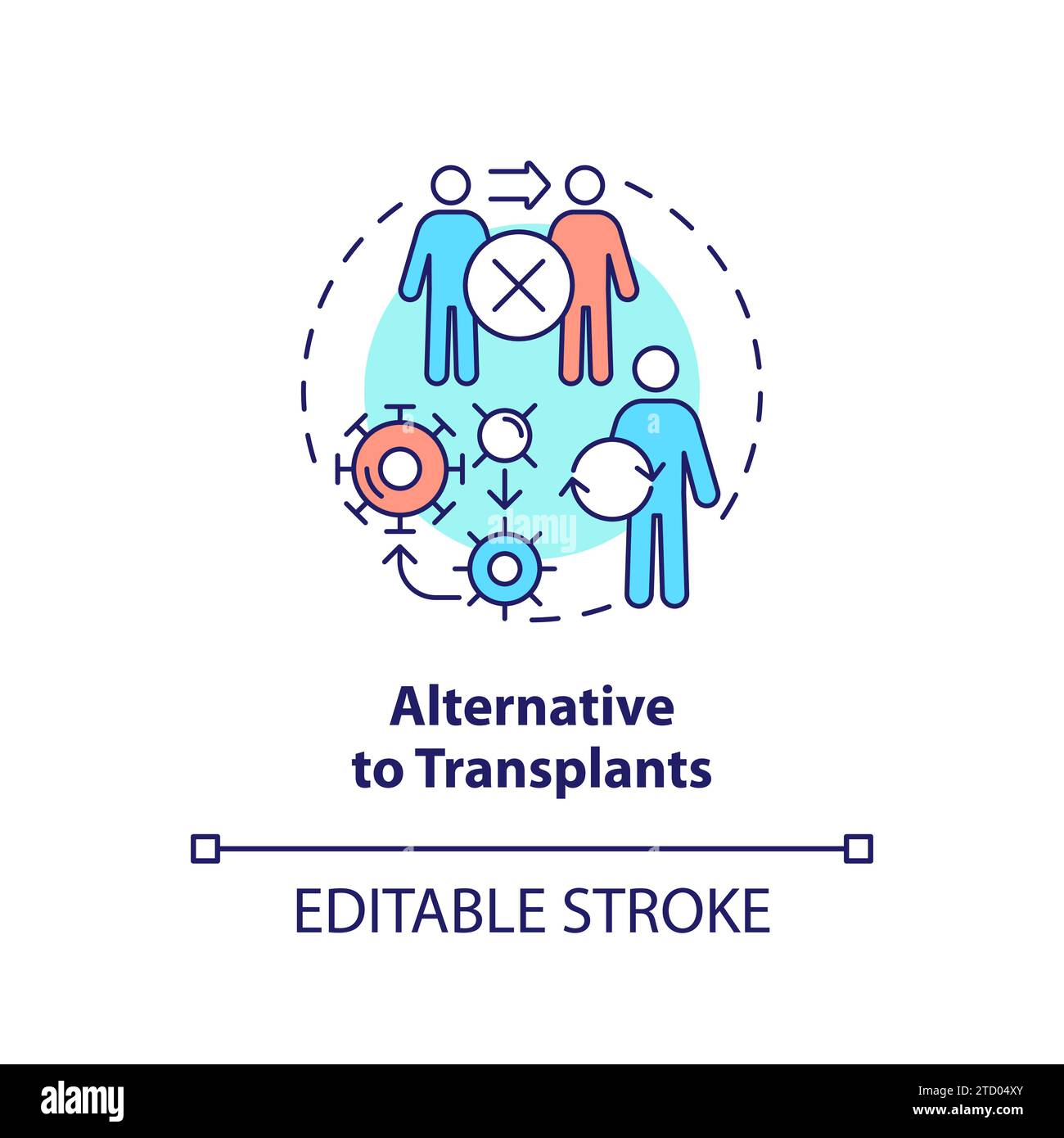 2D editable multicolor alternative to transplants icon, simple isolated ... 2D editable multicolor alternative to transplants icon, simple isolated ...