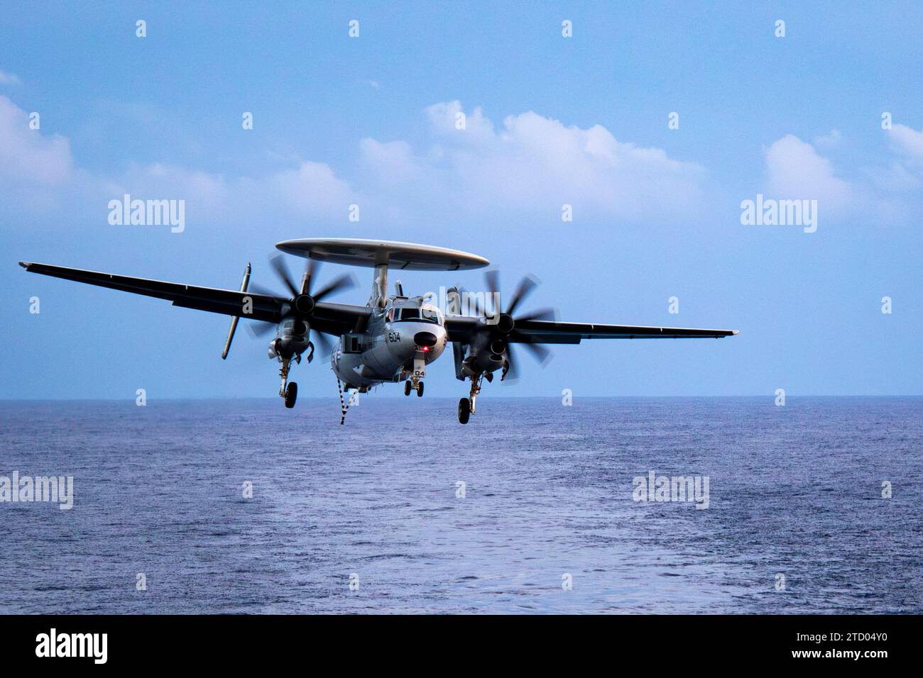 An E-2D Advanced Hawkeye prepares to land on the USS Carl Vinson ...