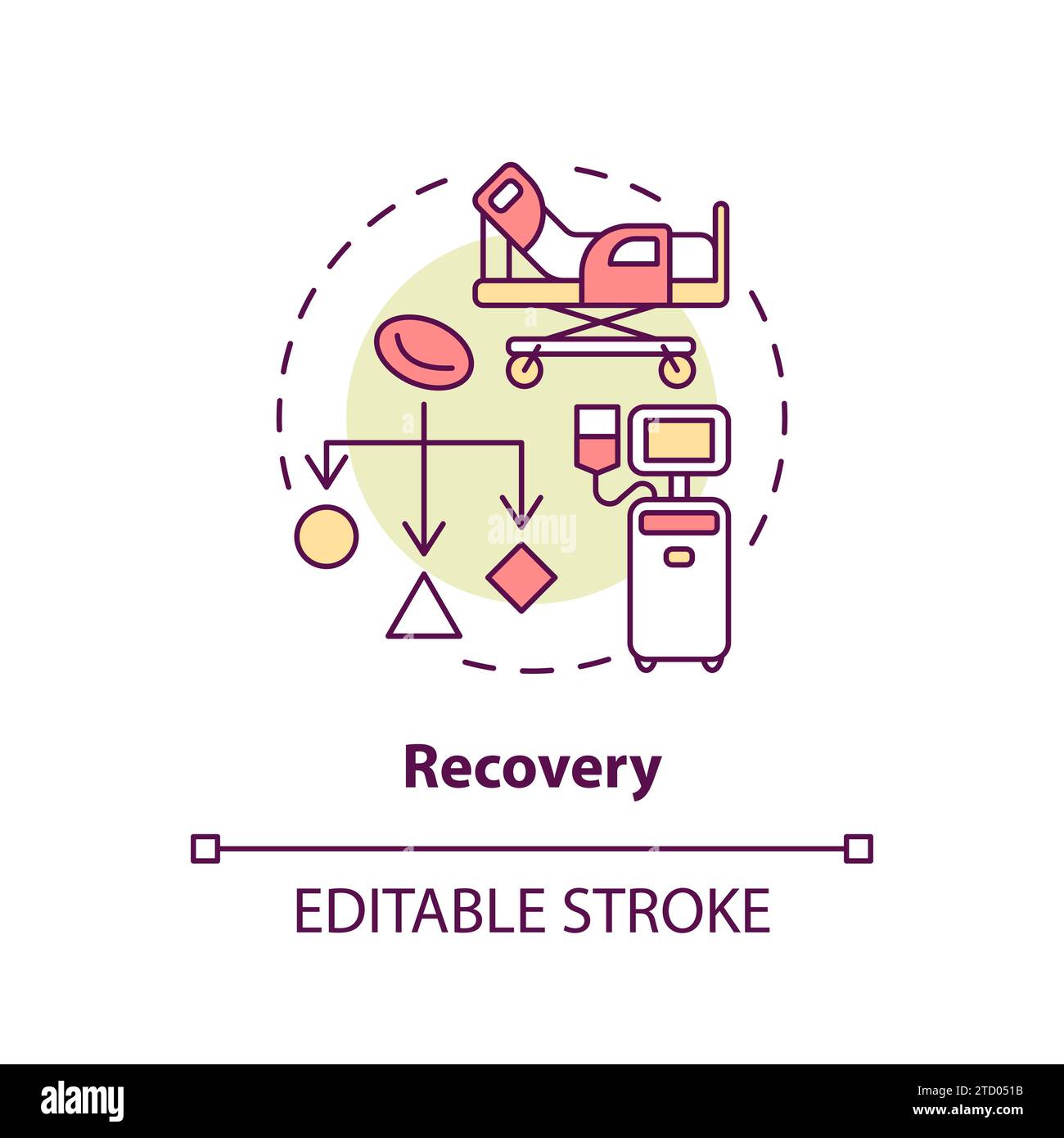 Thin line simple colorful recovery icon concept Stock Vector Image & Art - Alamy