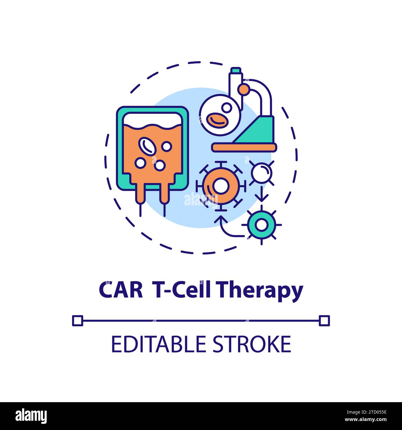 Thin line simple colorful CAR T-Cell therapy icon concept Stock Vector Image & Art - Alamy