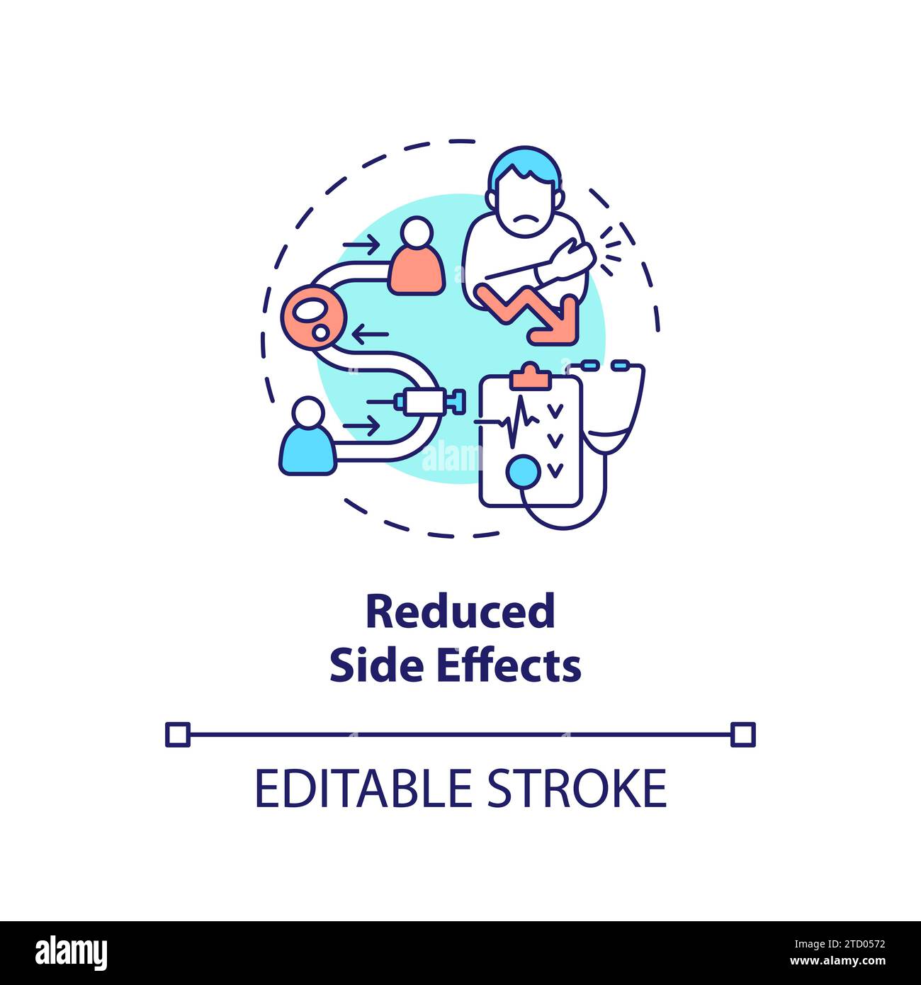 2D editable multicolor reduced side effects icon, simple isolated ...