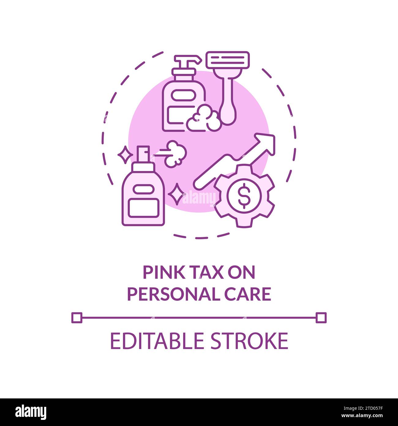Thin line pink tax on personal care icon concept Stock Vector Image ...