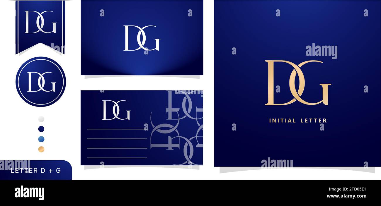 a set of business cards with the letter dg, Luxury Initial Letters D ...