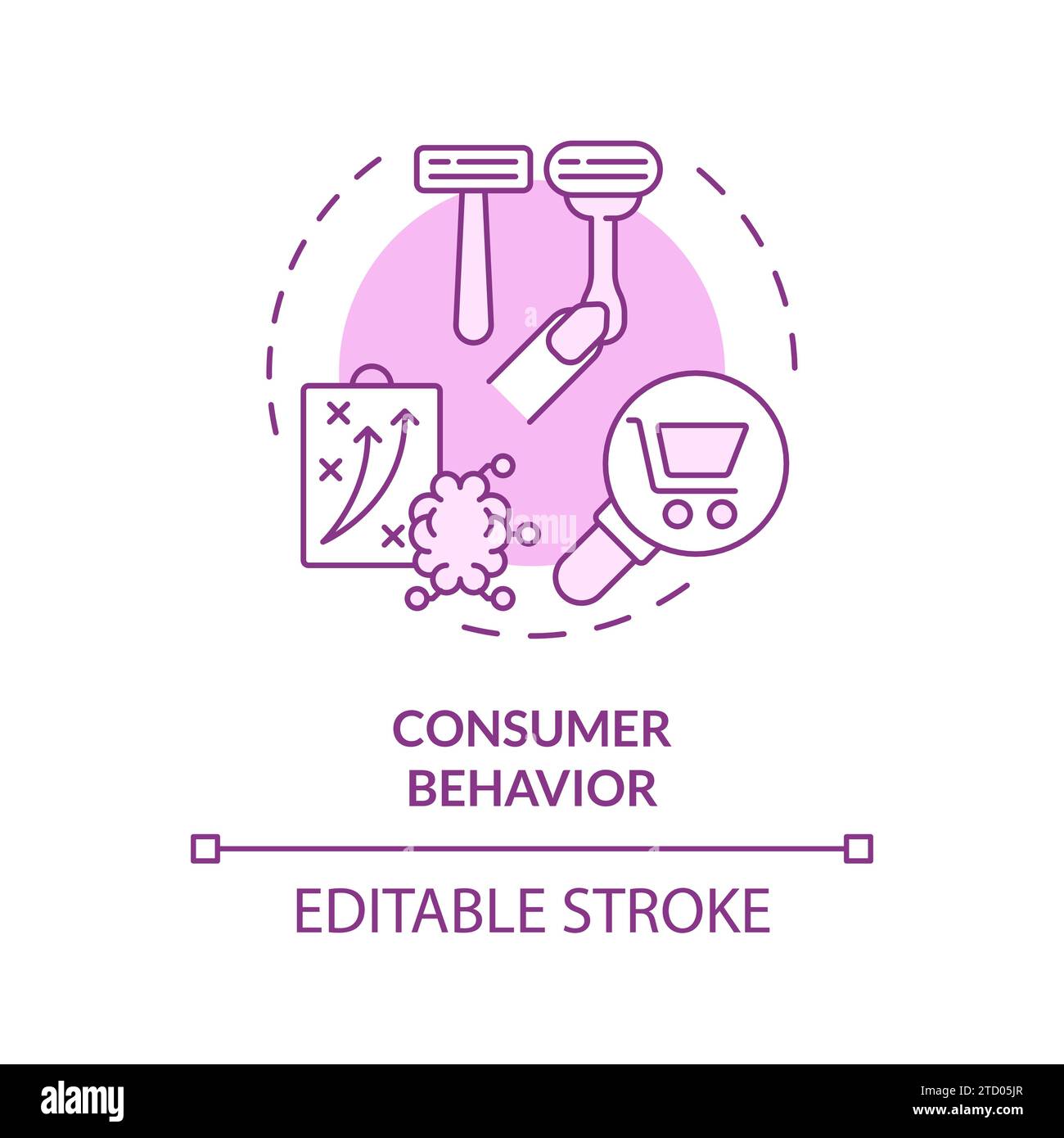 Thin line simple pink consumer behavior icon concept Stock Vector Image ...