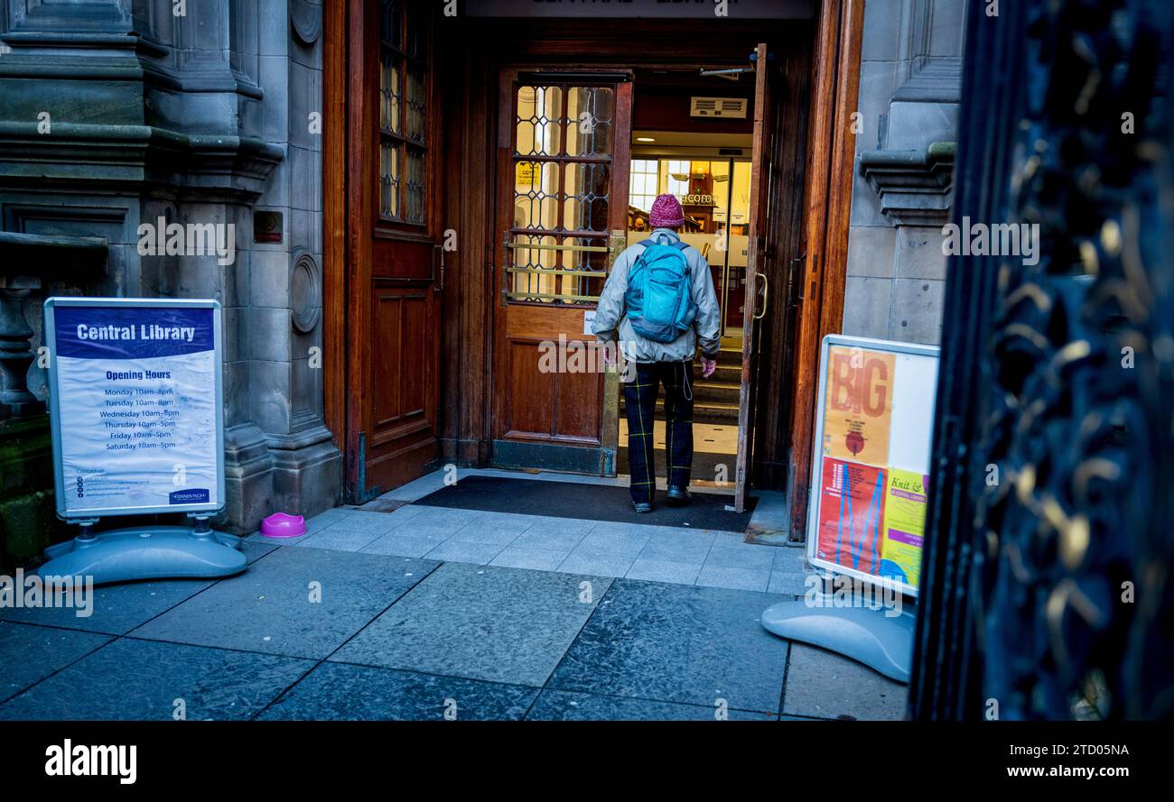 Entrance to the Central Library in George lV Bridge, Edinburgh ...