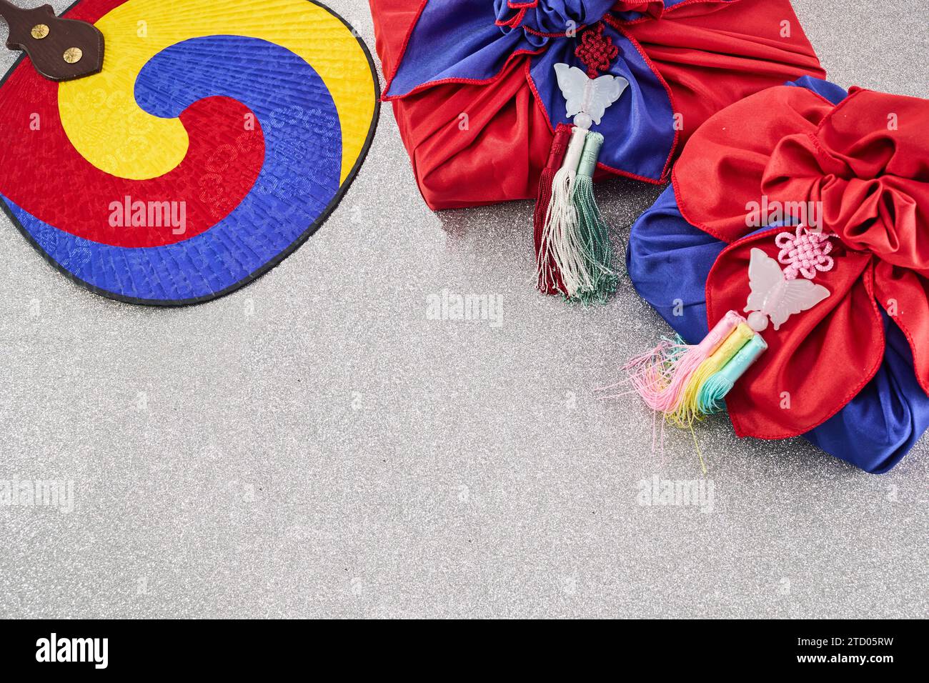 Happy Seollal, Korean New Year. Korean traditional wrapping decorated ...