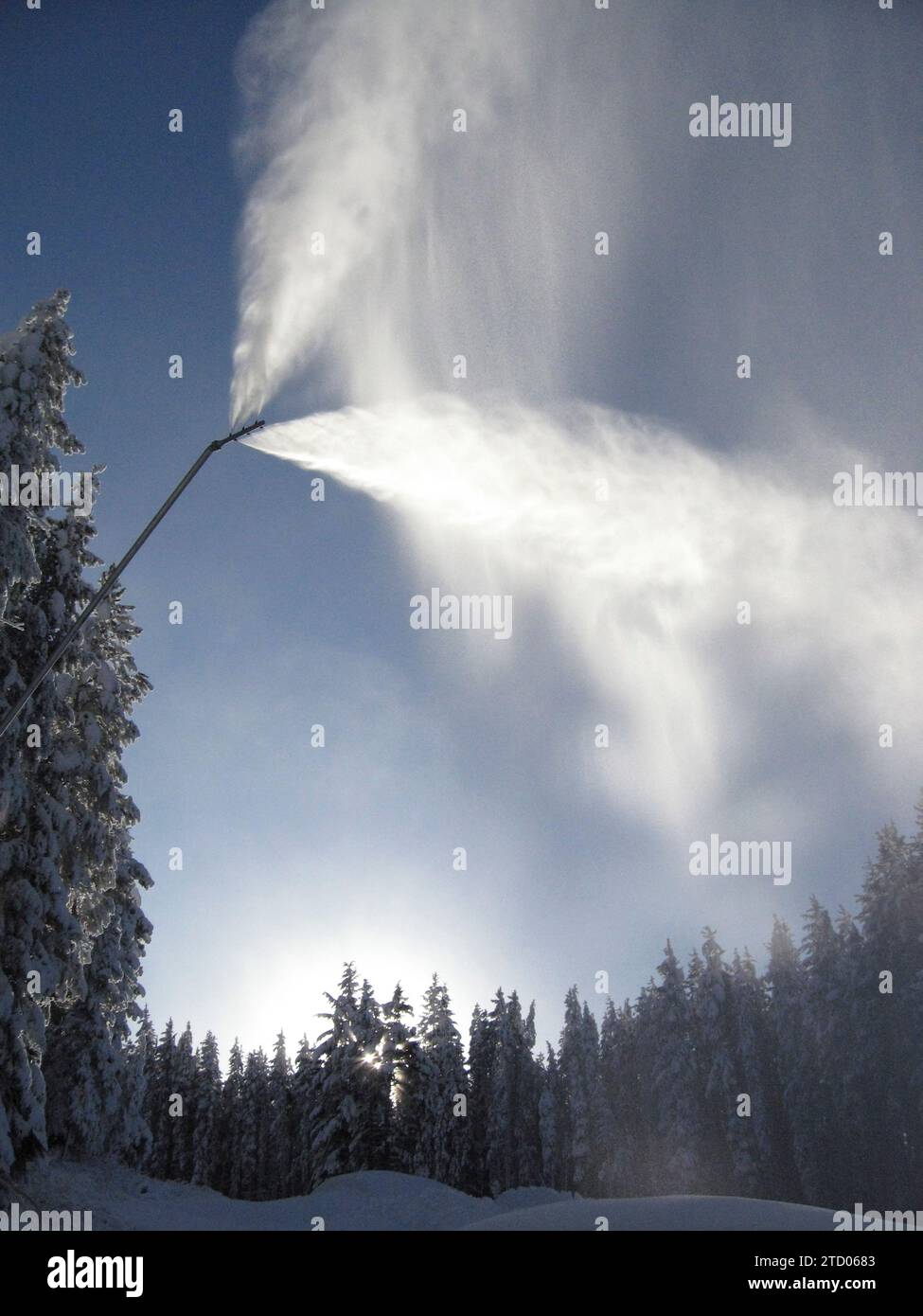Snowmaking in the fall Stock Photo - Alamy