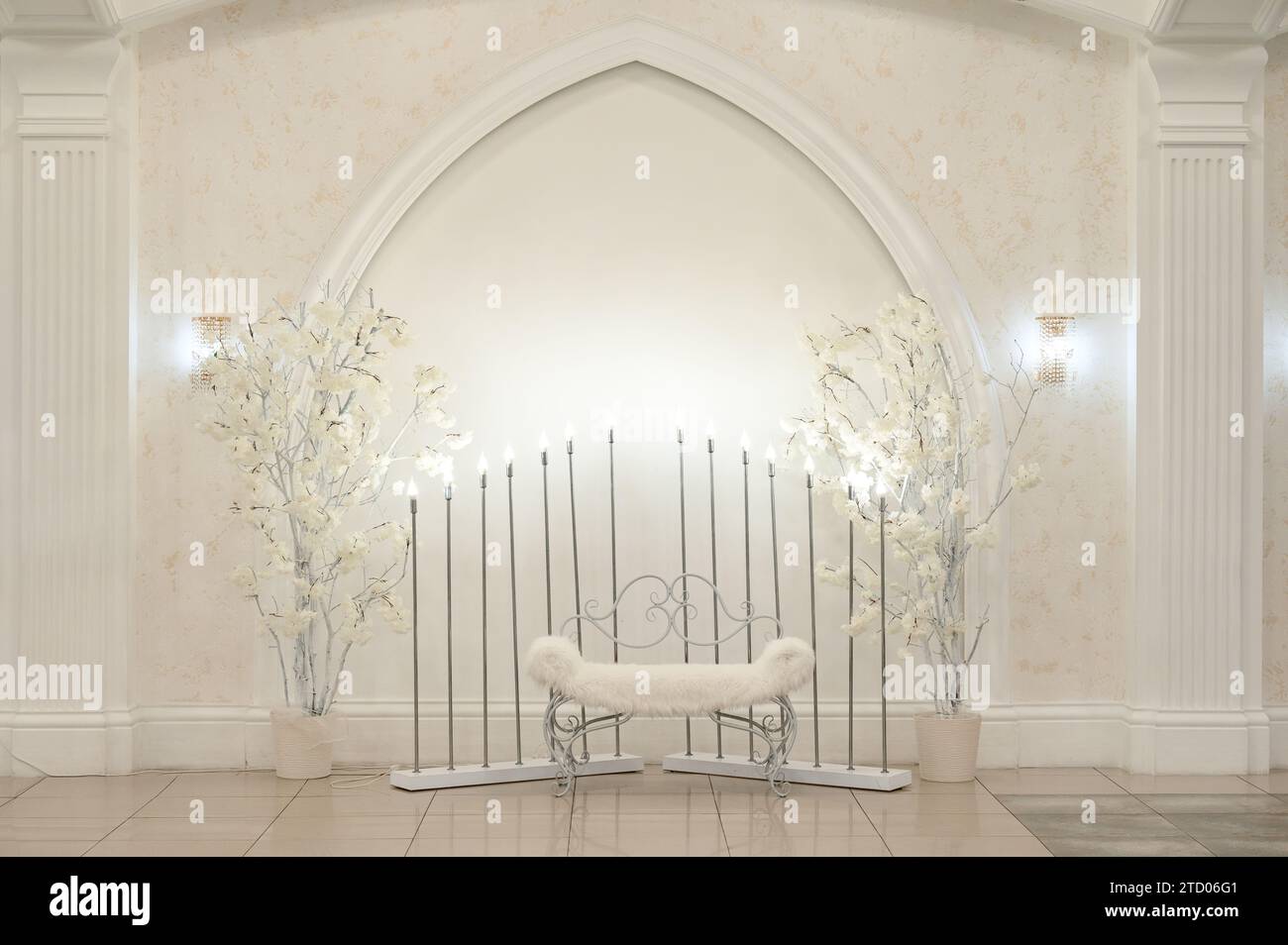 Gentle pastel photo zone for celebrating solemn events, Gentle pastel ...