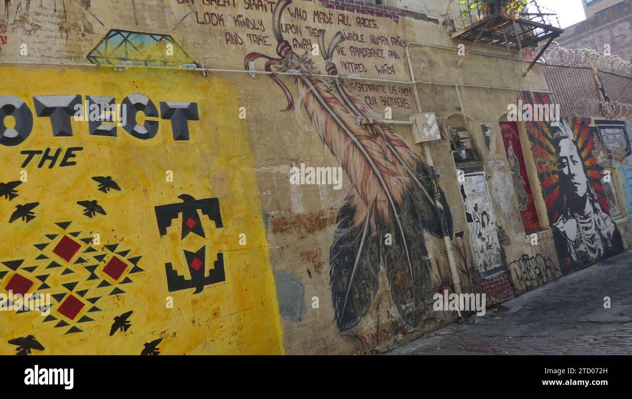Los Angeles, California, USA 13th December 2023 Indian Alley Street Art ...