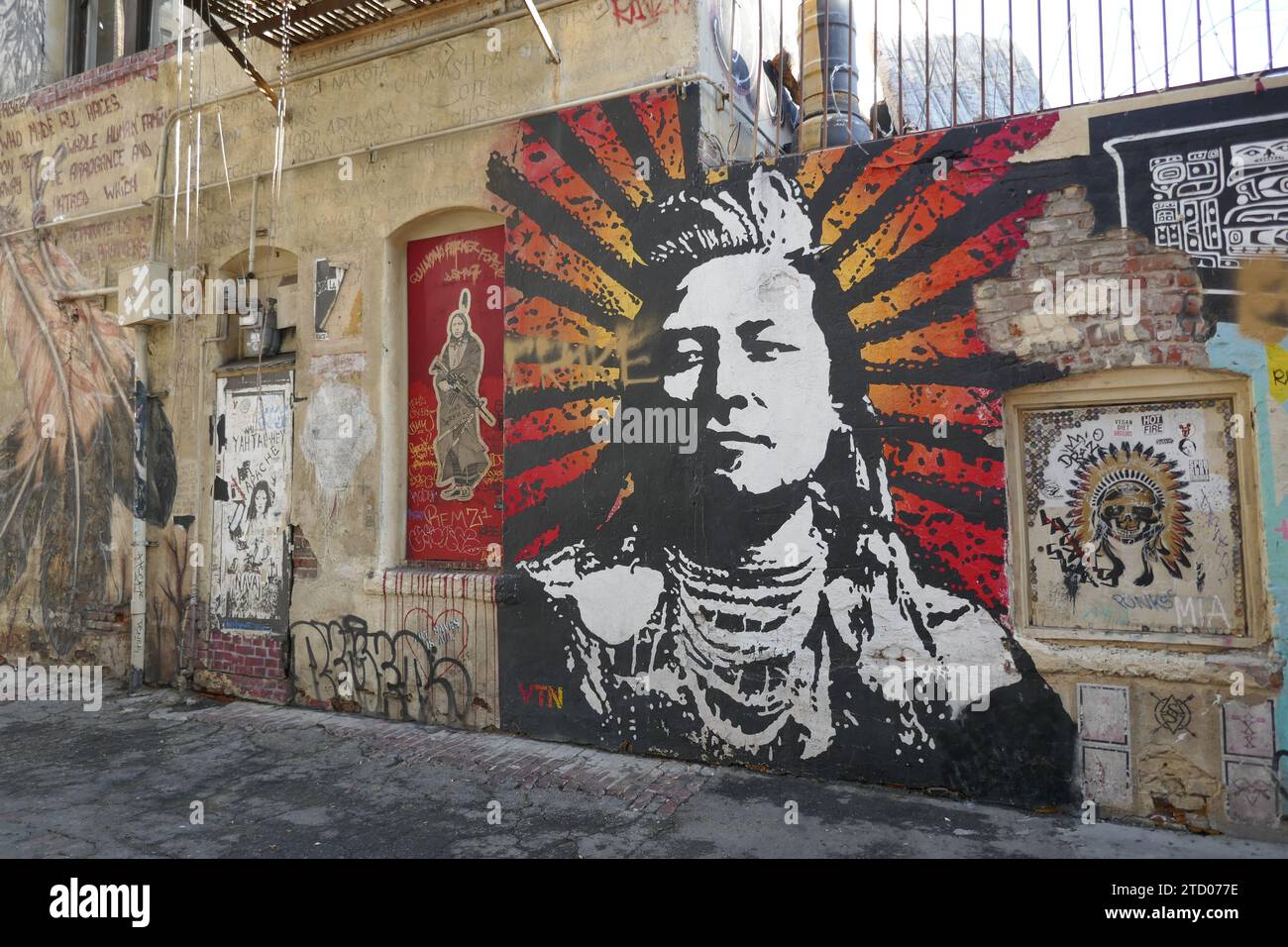 Los Angeles, California, USA 13th December 2023 Indian Alley Street Art ...