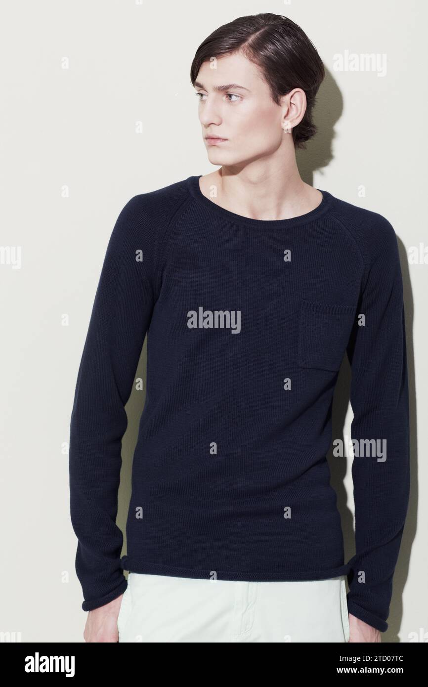 Serious man, model and thinking with fashion, modern style and cool ...