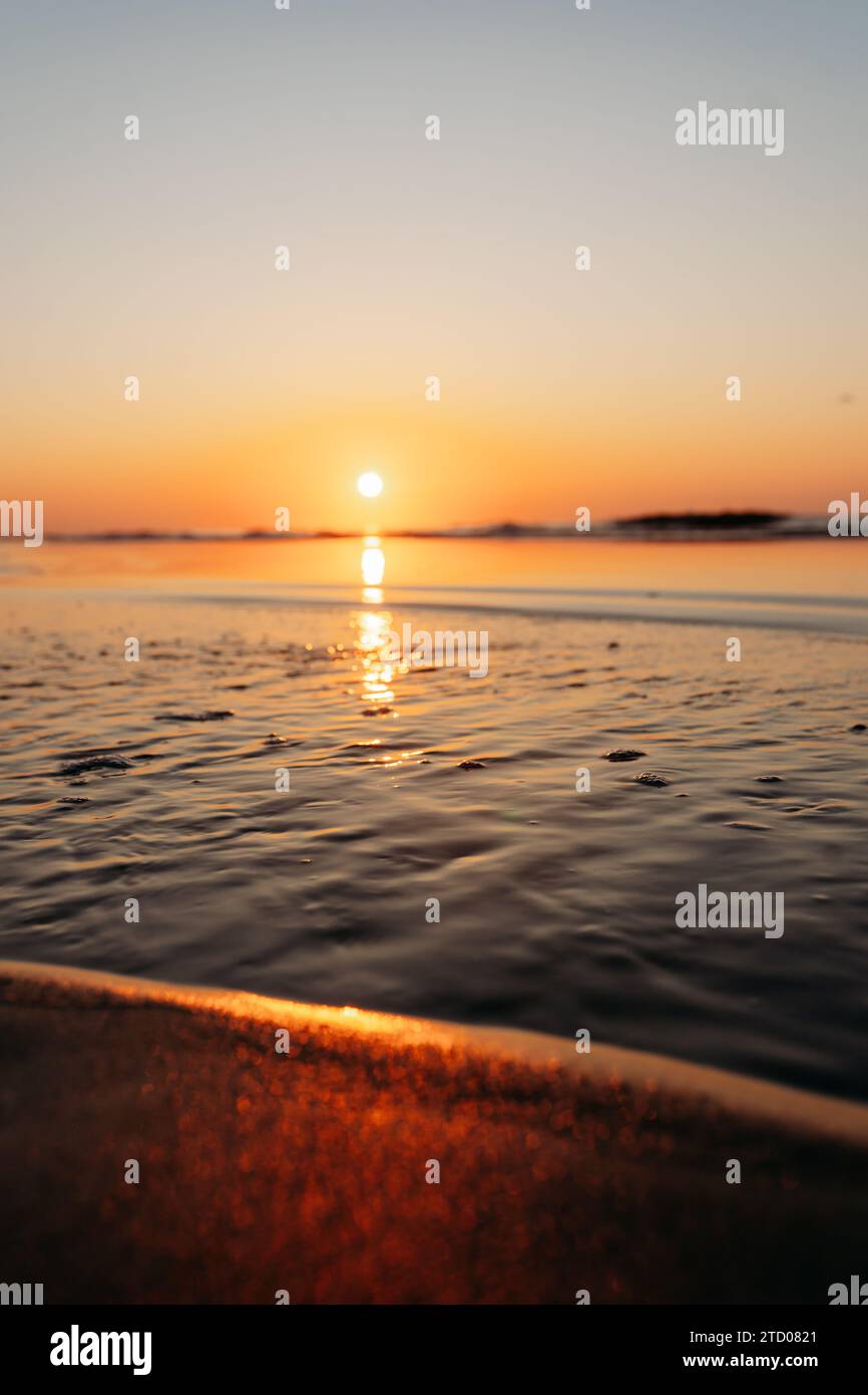 Sun just coming over ocean at sunrise on Hilton Head Island Beach Stock ...