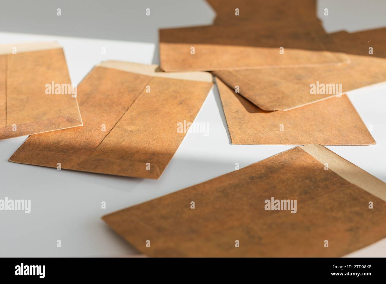 Collection of kraft paper envelopes for packaging design Stock Photo ...