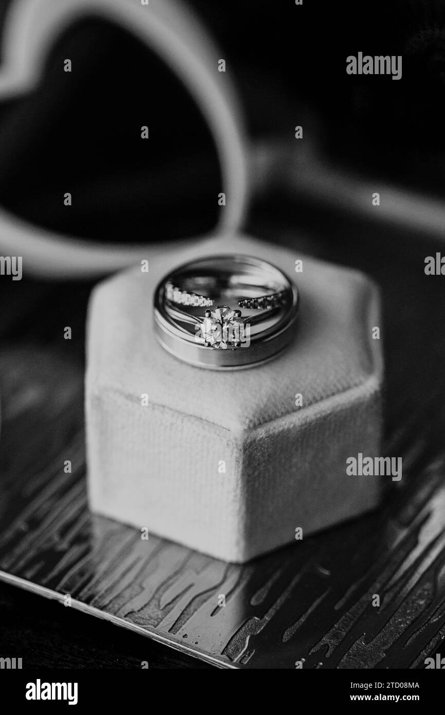 Wedding ring box Black and White Stock Photos & Images - Alamy