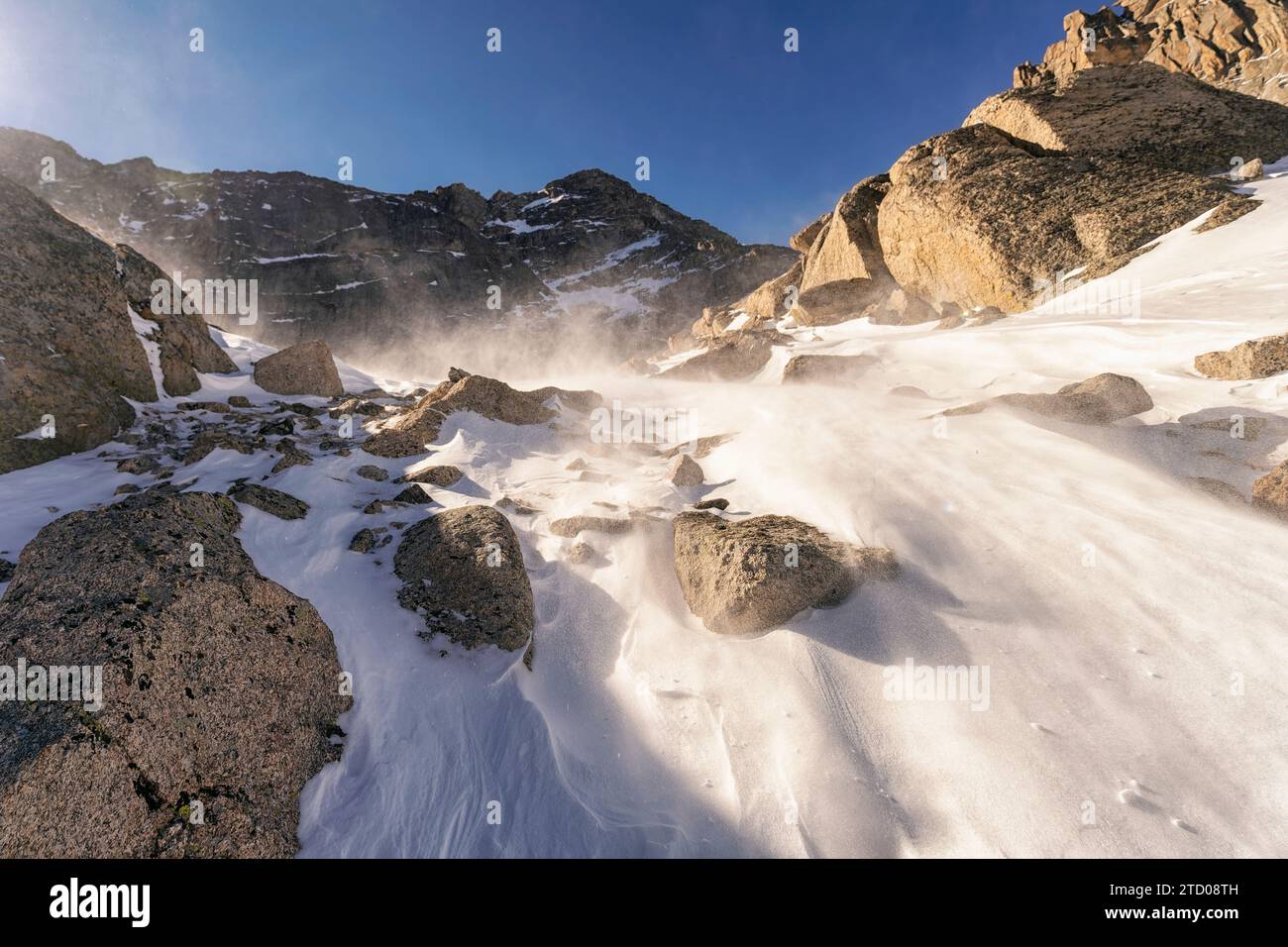 Snow drifting at high altitude, Colorado Stock Photo - Alamy