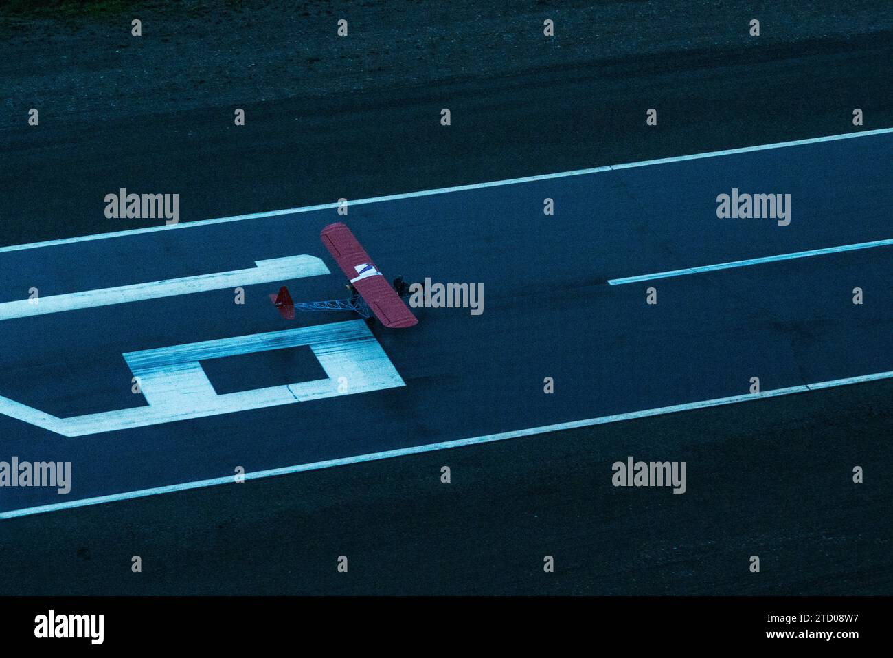 Experimental aircraft Breezy lands on runway in Alaska Stock Photo - Alamy