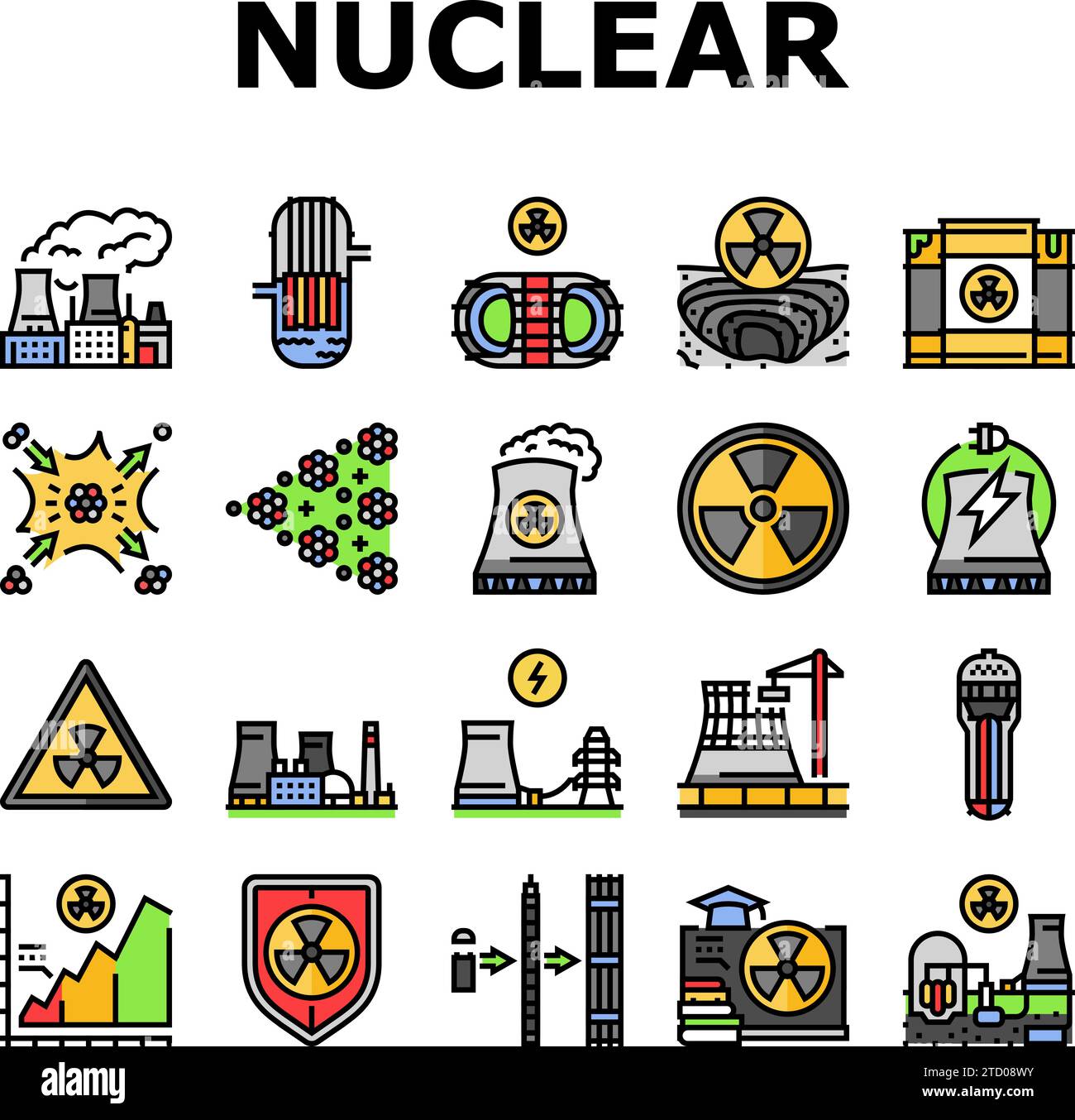 nuclear energy power plant icons set vector Stock Vector Image & Art - Alamy