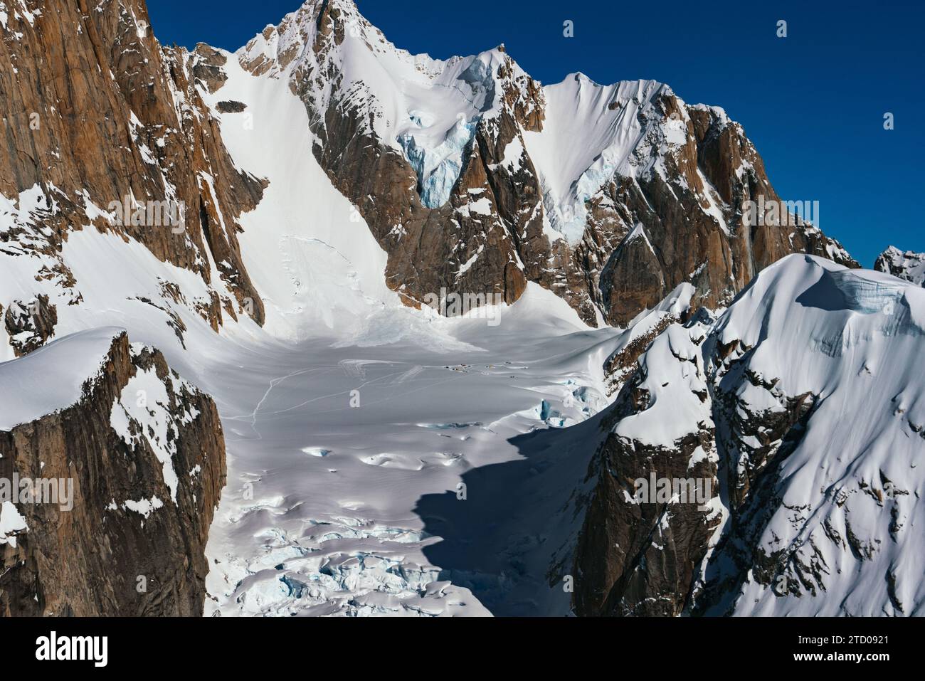 Base camp set up with tents for climbing Moose's tooth Stock Photo - Alamy