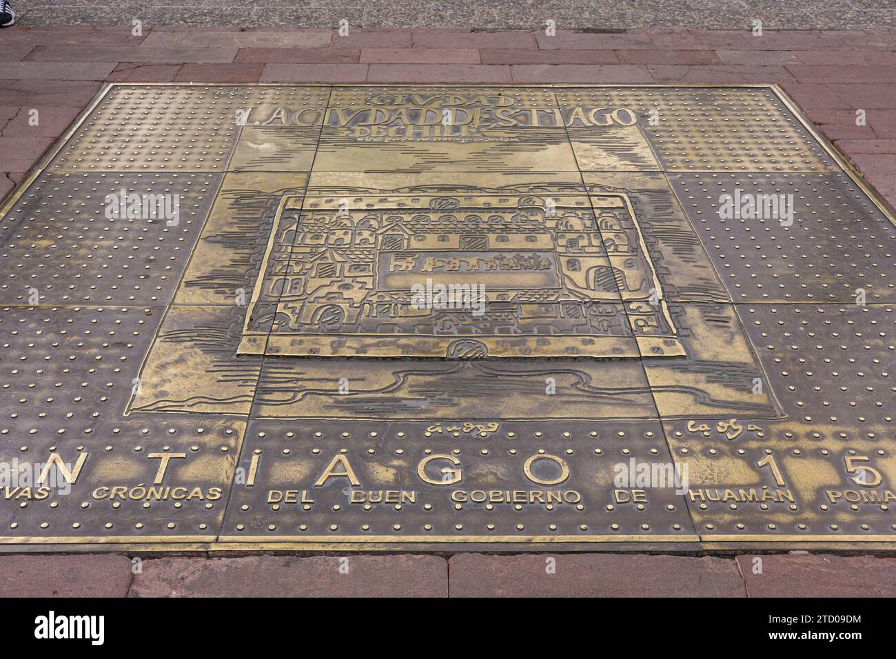 Beautiful view to old historic metal work on ground in Plaza de Armas ...