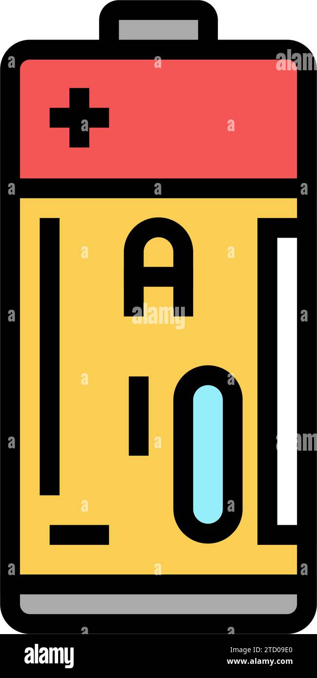 alkaline battery color icon vector illustration Stock Vector Image ...