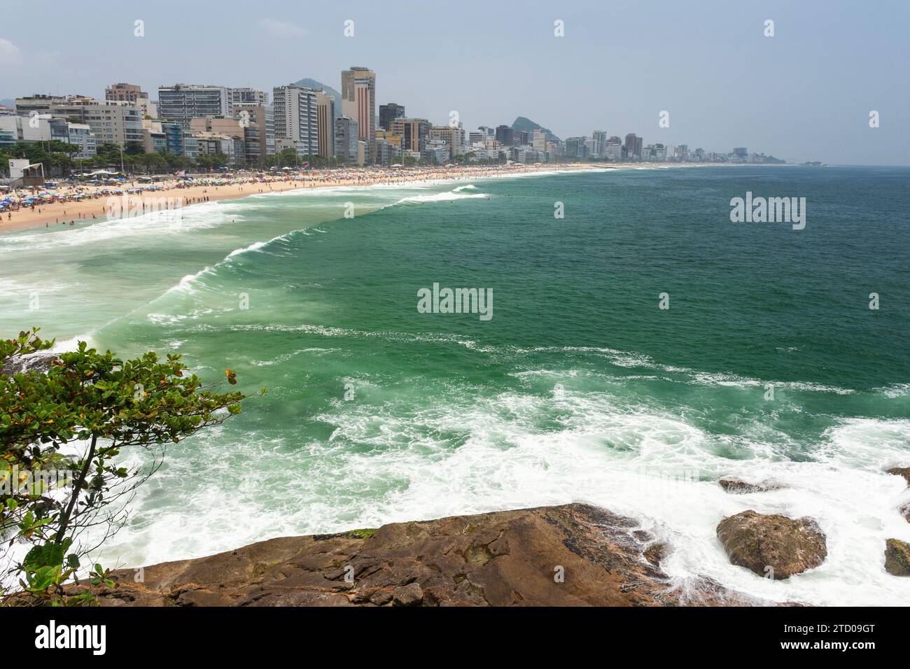 Beautiful view to Leblon Beach on sunny day in Rio de Janeiro Stock Photo - Alamy
