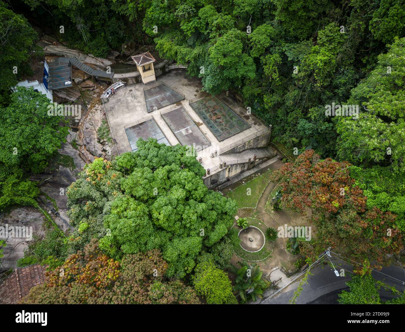 Beautiful view to old historic water tank building in green area Stock ...