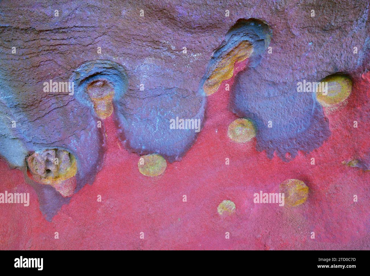Vibrant abstract patterns showing the natural erosion process on a ...