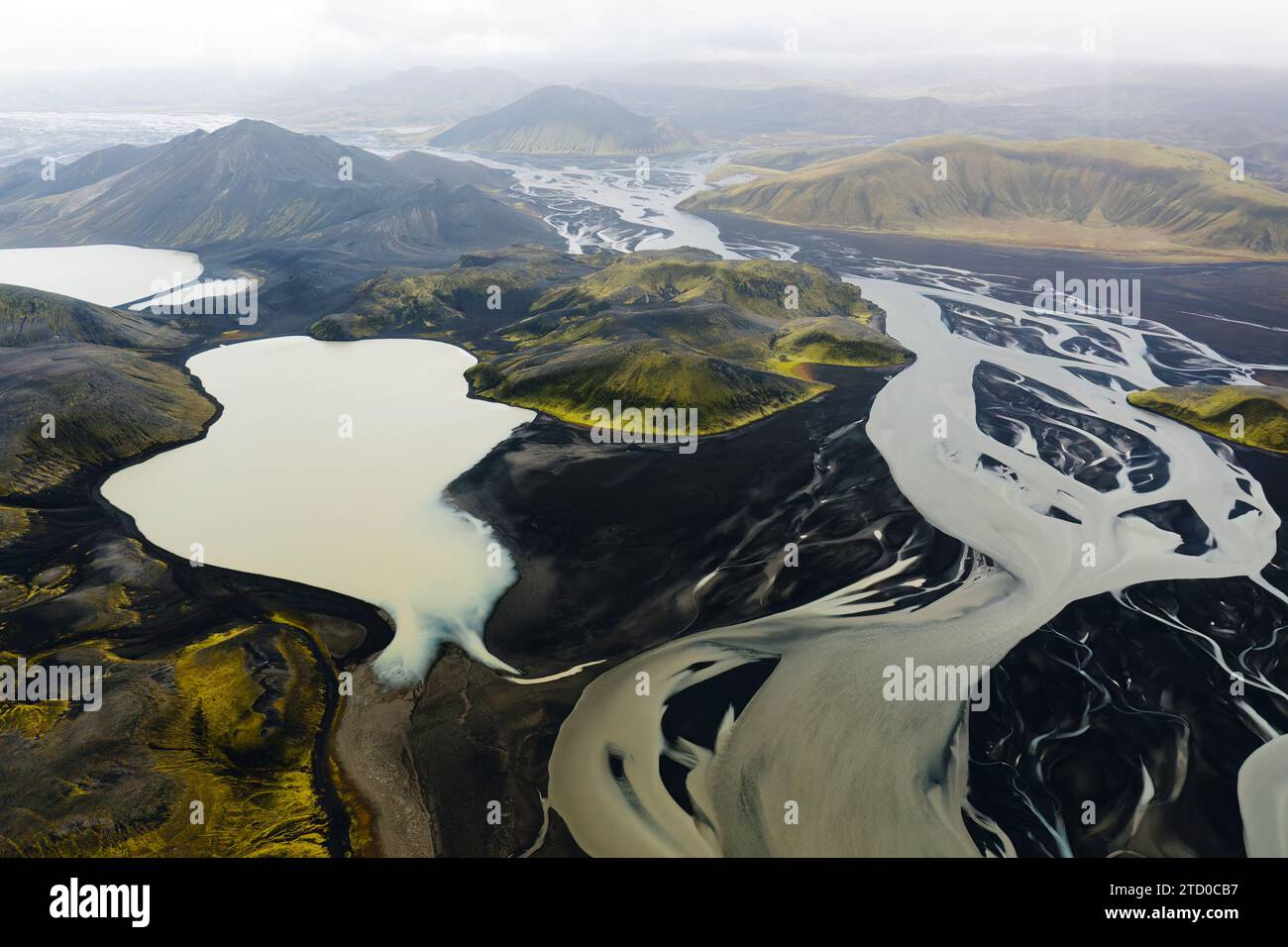A stunning aerial shot capturing the intricate patterns and vibrant ...